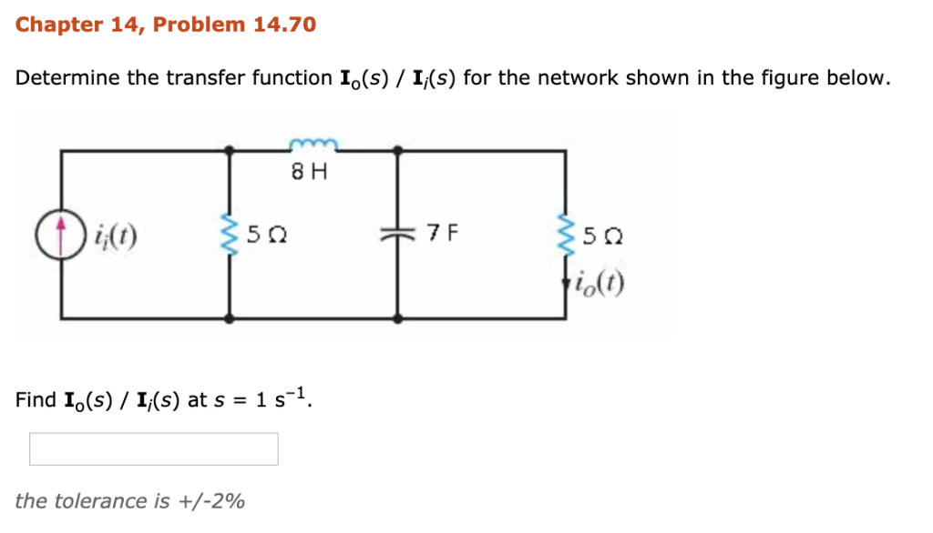 Solved Chapter 14, Problem 14.70 Determine the transfer | Chegg.com