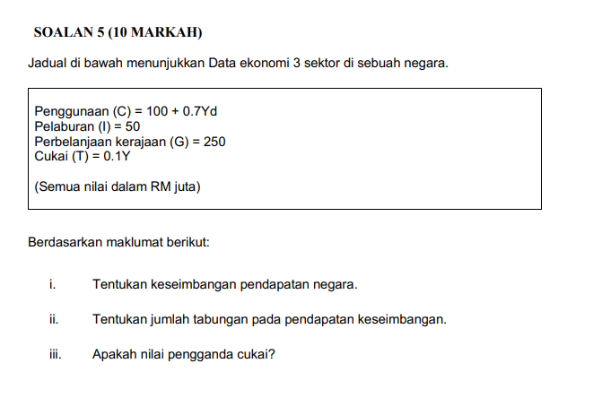 Solved SOALAN 5 (10 ﻿MARKAH)Jadual di bawah menunjukkan Data | Chegg.com