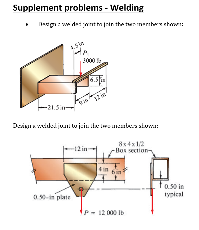 Solved Supplement problems - Welding Design a welded joint | Chegg.com