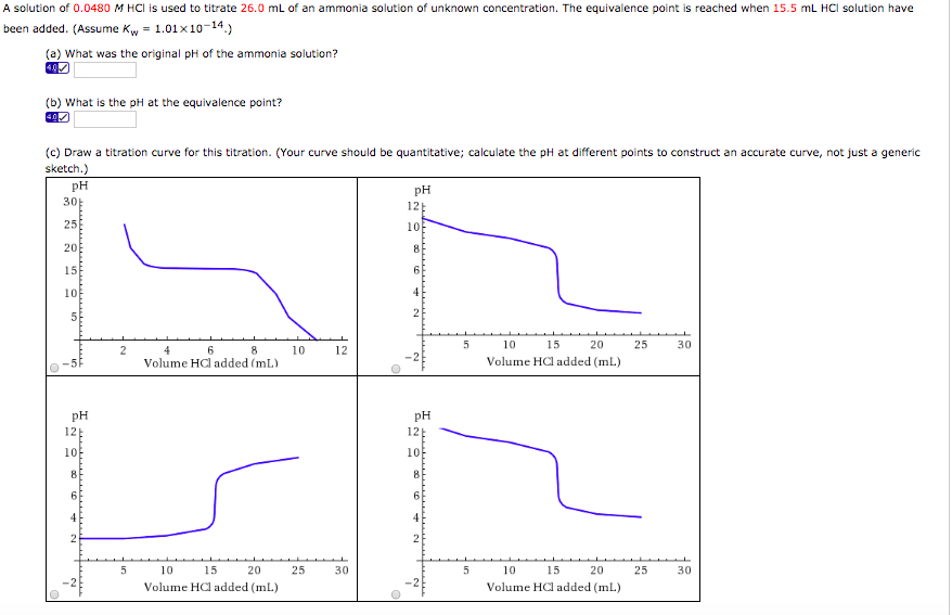 Solved A solution of 0.0480 M HCl is used to titrate 26.0 mL | Chegg.com