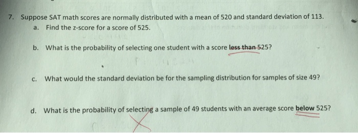 Solved Suppose SAT math scores are normally distributed with | Chegg.com