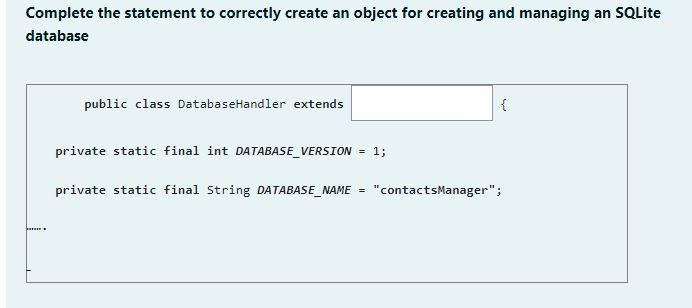 Solved Complete the statement to correctly create an object | Chegg.com