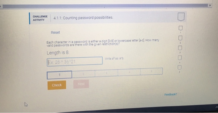 Solved CCTIVTW 4.1.1: Counting password possibilities | Chegg.com
