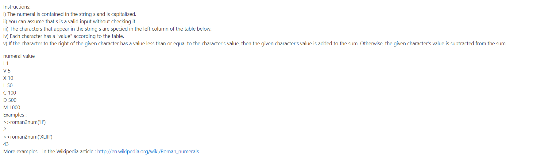 Solved Write a MATLAB function roman2num(s) that converts a | Chegg.com