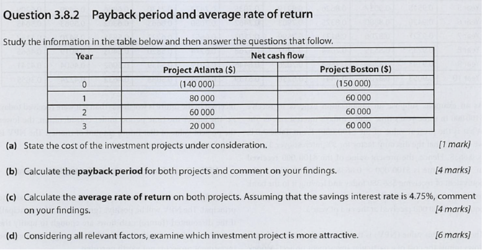 Solved Question 3.8.2 Payback period and average rate of | Chegg.com