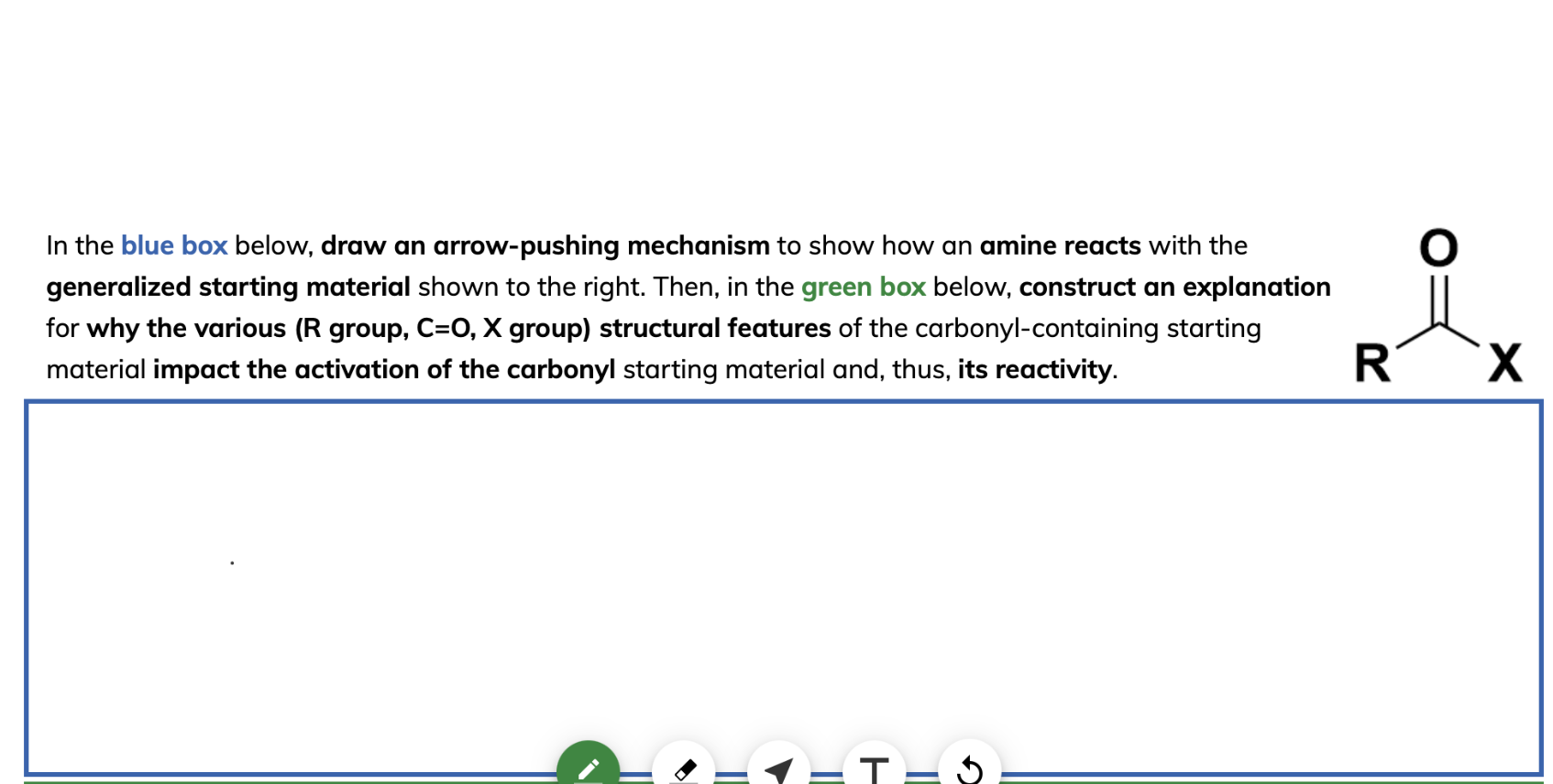 Solved In the blue box below, draw an arrow-pushing | Chegg.com