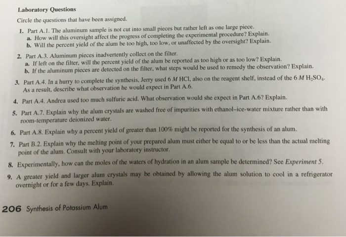 Solved Laboratory Questions Circle the questions that have | Chegg.com