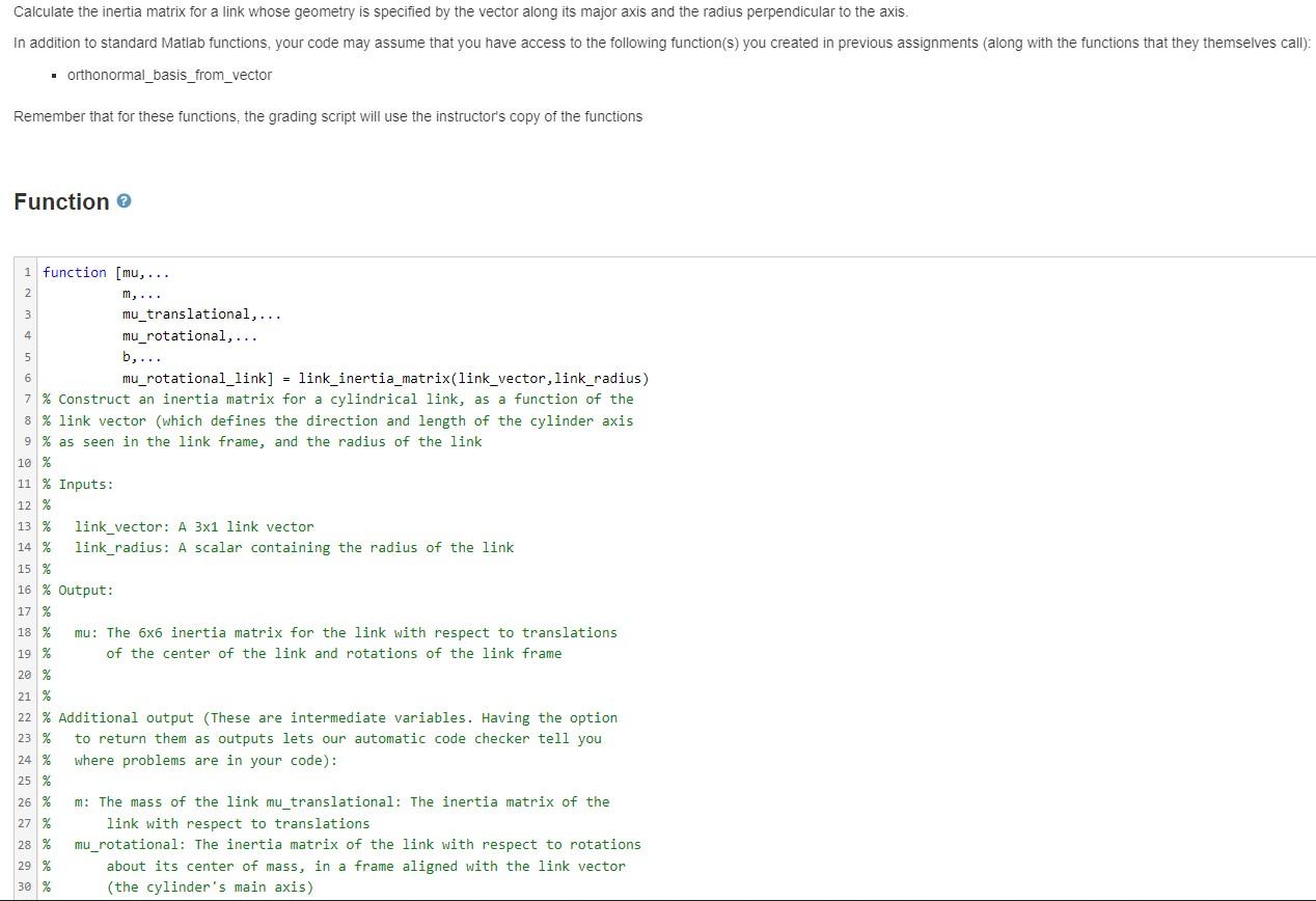 Solved Calculate the inertia matrix for a link whose | Chegg.com