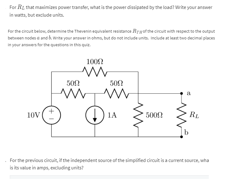 Solved For RL that maximizes power transfer, what is the | Chegg.com