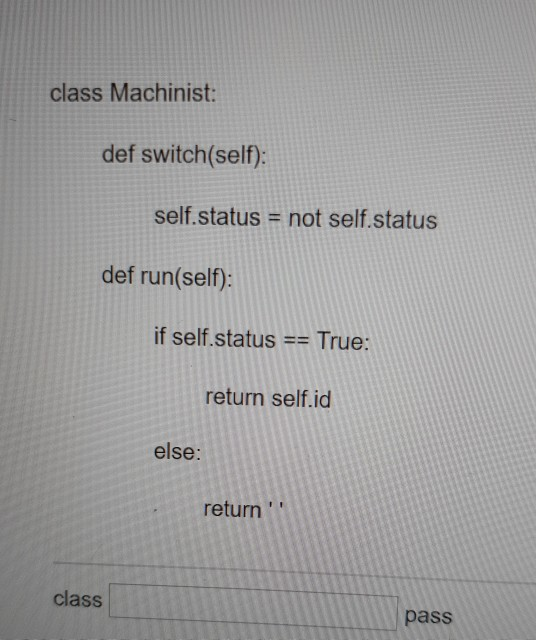 Solved Complete the code so that it defines a class | Chegg.com