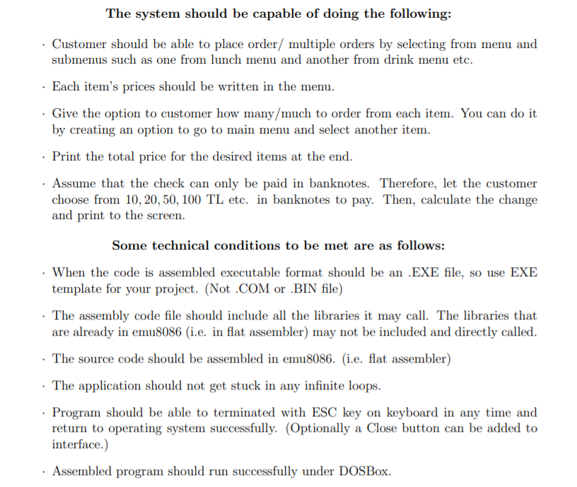 Work: You are asked to create a restaurant management | Chegg.com