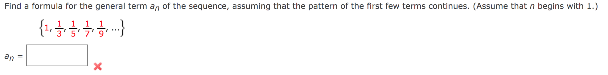 Solved Find a formula for the general term an of the | Chegg.com