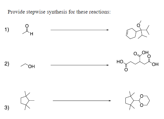 Provide stepwise synthesis for these reactions: 1) 2) | Chegg.com