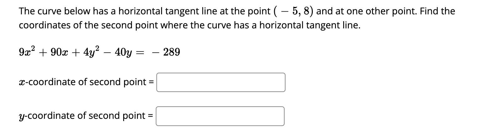 Solved The curve below has a horizontal tangent line at the | Chegg.com