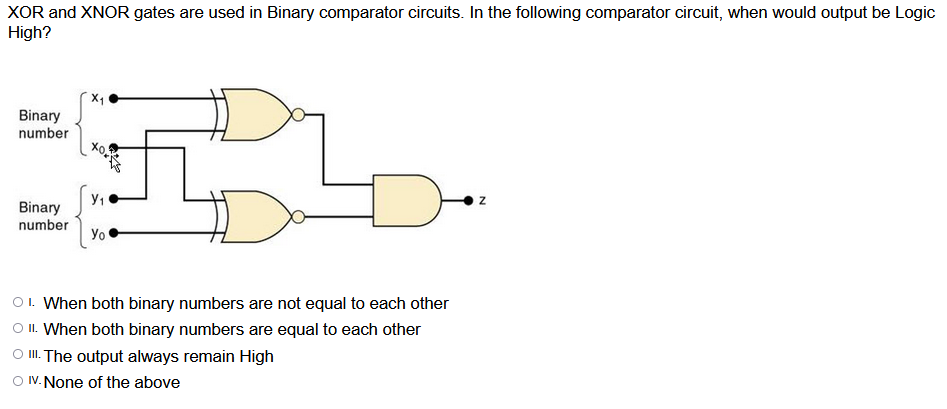 Solved Xor And Xnor Gates Are Used In Binary Comparator 