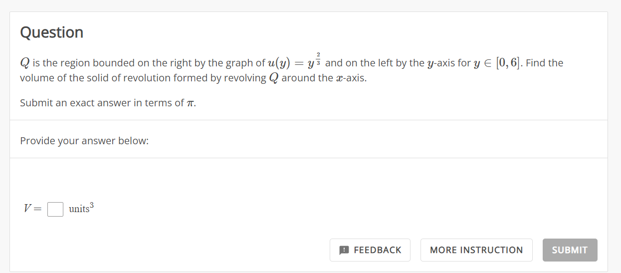 Solved Q is the region bounded on the right by the graph of | Chegg.com