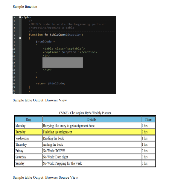 PHP: Functions 1. Folder: create a folder entitled | Chegg.com