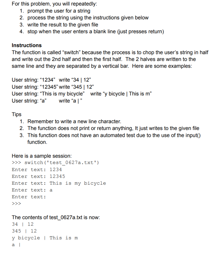 Solved For this problem, you will repeatedly: 1. prompt the | Chegg.com