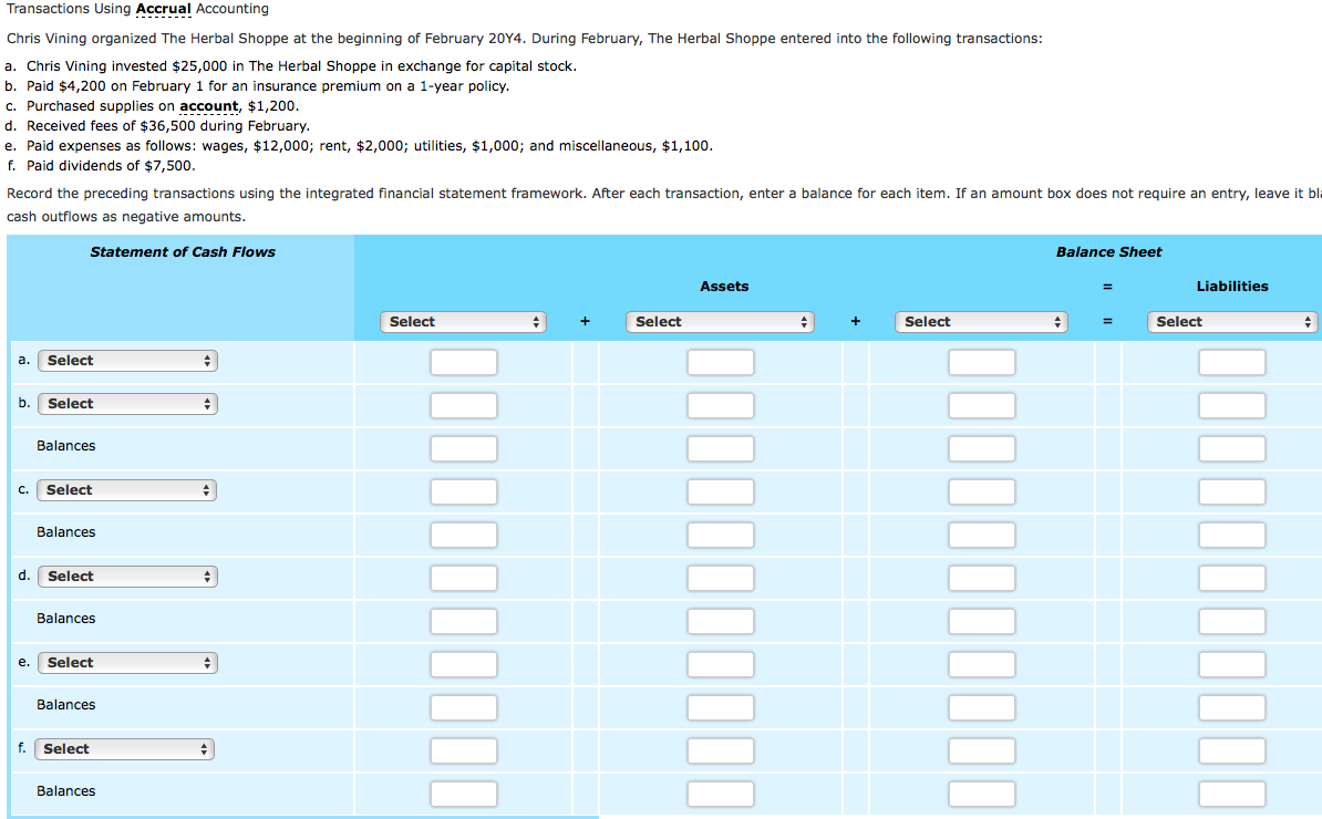 Solved Transactions Using Accrual Accounting Chris Vining | Chegg.com