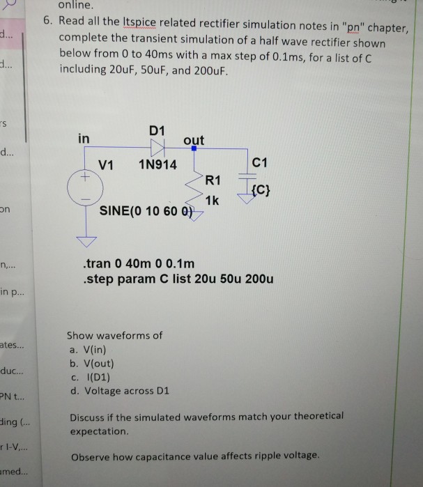 1. Using the piecewise linear l-V approximation, find | Chegg.com