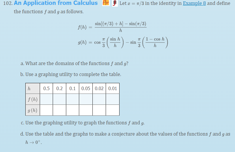 Solved 02. An Application from Calculus Af f Let x=π/3 in | Chegg.com