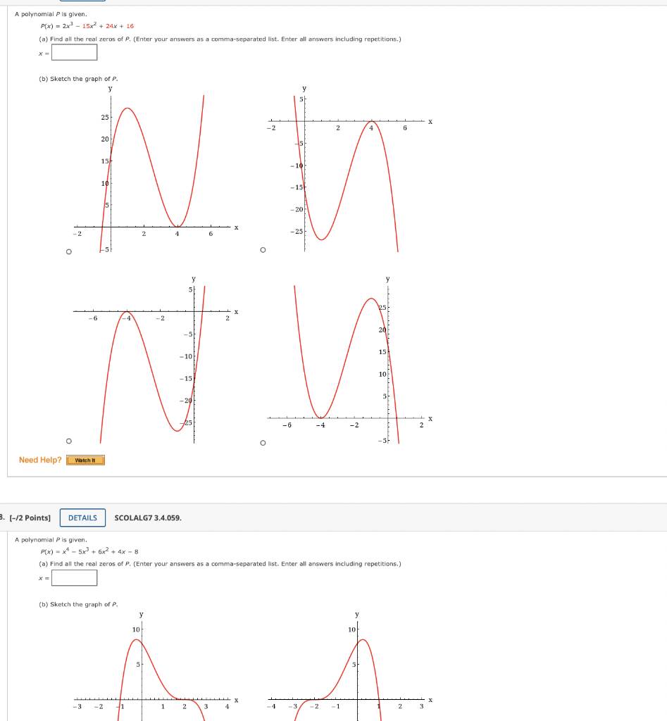Solved 2. (1/2 points) DETAILS PREVIOUS ANSWERS SCOLALG7 | Chegg.com