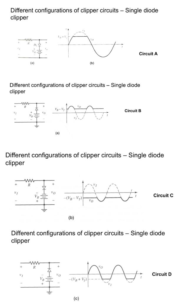 Solved For all the clipper circuits shown in the previous | Chegg.com