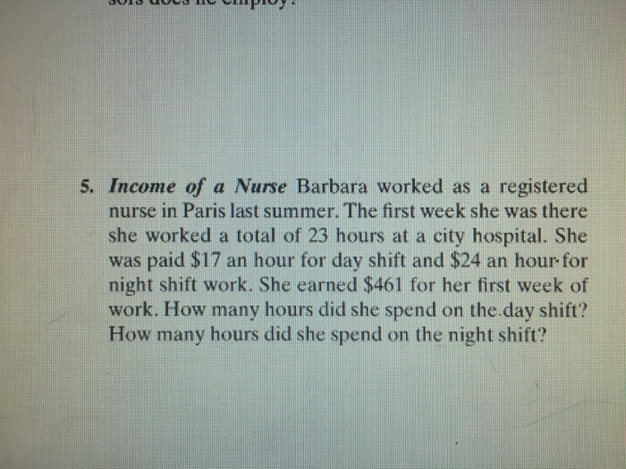 Solved 5. Income of a Nurse Barbara worked as a registered | Chegg.com