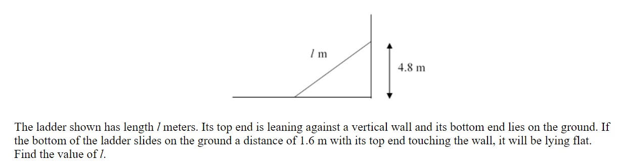 Solved The ladder shown has length l meters. Its top end is | Chegg.com