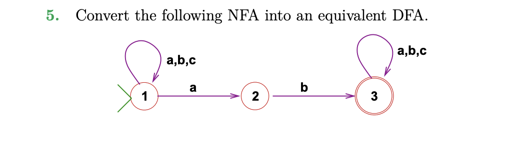 Solved 5. Convert the following NFA into an equivalent DFA. | Chegg.com