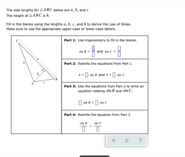 Solved The side lengths for AABC below are a, b, and c The | Chegg.com