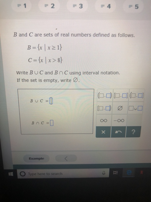 Solved B and C are sets of real numbers defined as follows. | Chegg.com