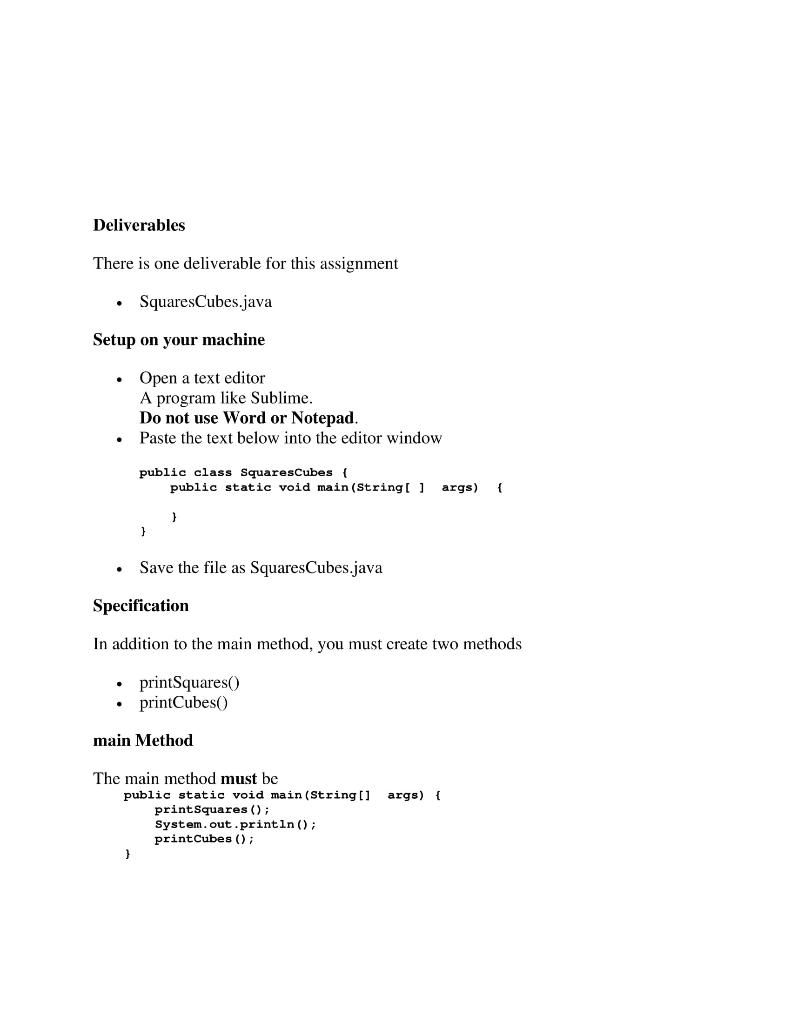 Solved Deliverables There is one deliverable for this | Chegg.com Solved Deliverables There is one deliverable for this | Chegg.com