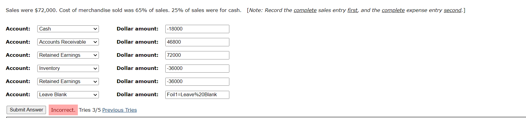 Solved Tries 3/5 Previous Tries | Chegg.com
