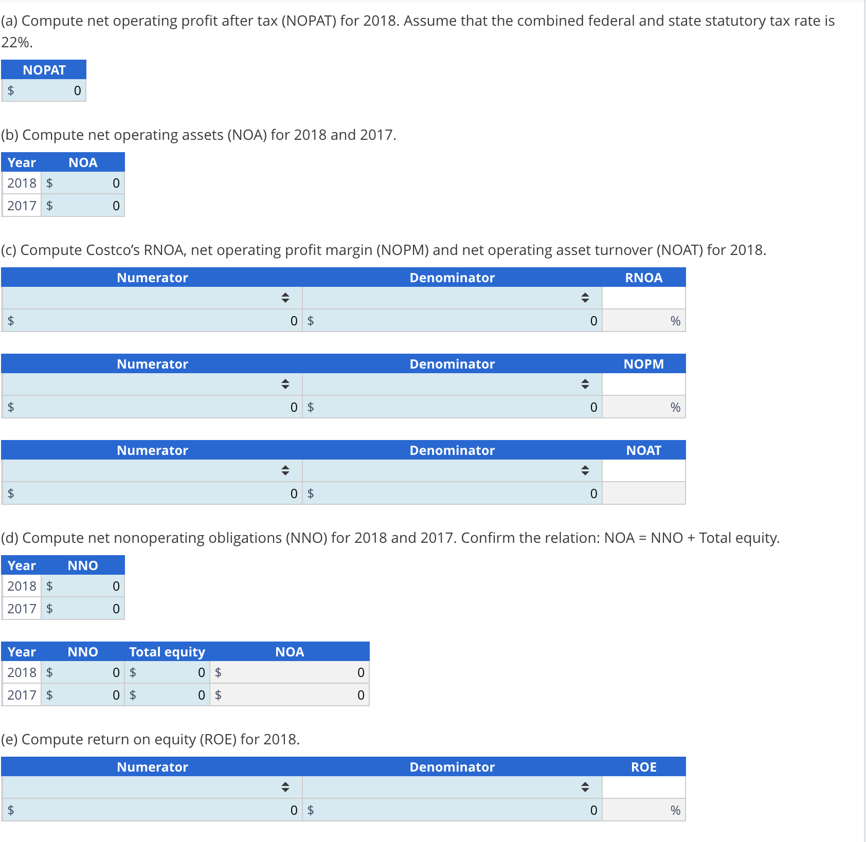 (a) Compute net operating profit after tax (NOPAT) | Chegg.com