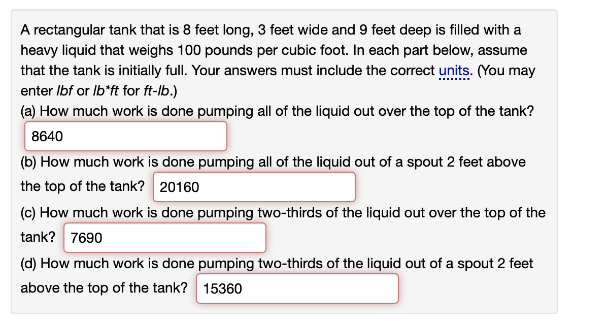 Solved A rectangular tank that is 8 feet long, 3 feet wide | Chegg.com