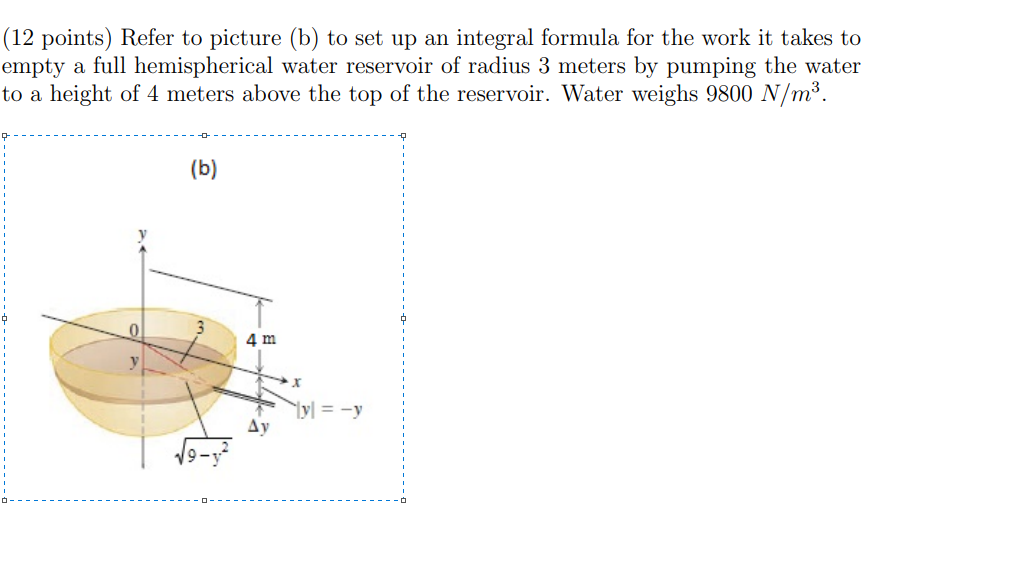 Solved (12 points) Refer to picture (b) to set up an | Chegg.com
