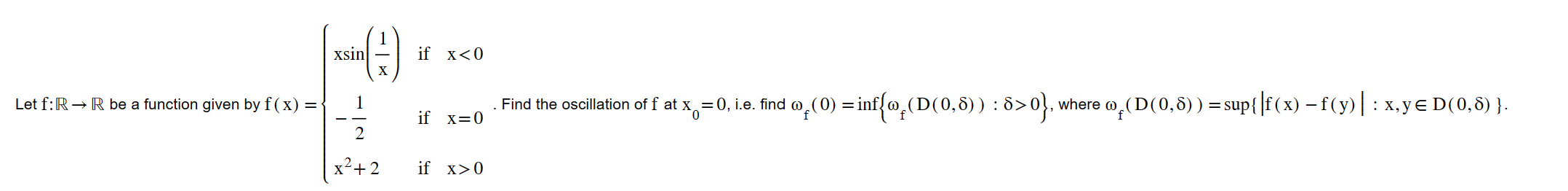 Solved Let f:R→R be a function given by | Chegg.com