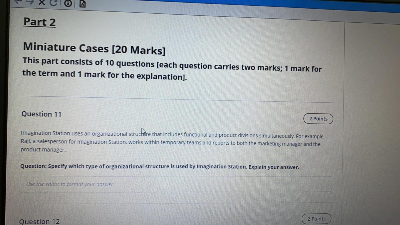 Solved Part 2 Miniature Cases [20 Marks] This part consists | Chegg.com