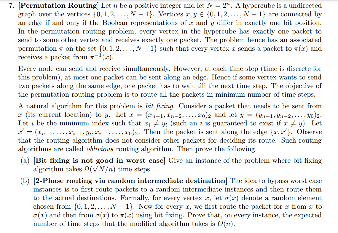 Solved [Permutation Routing] ﻿Let n ﻿be a positive integer | Chegg.com