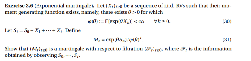 Exercise 2.6 (Exponential martingale). Let (Xr20 be a | Chegg.com