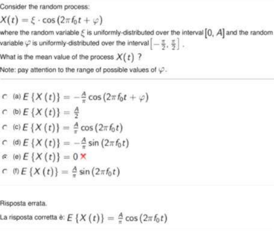 Solved Consider the random process: X(t)=ξ⋅cos(2πf0t+φ) | Chegg.com