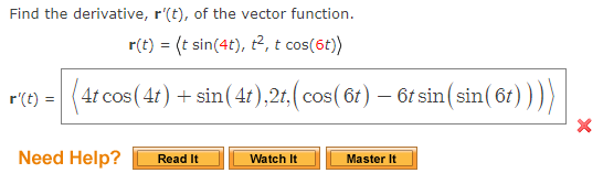 Solved Find the derivative, r′(t), of the vector function. | Chegg.com