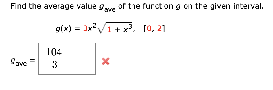Solved Find The Average Value Gave Of The Function G On The