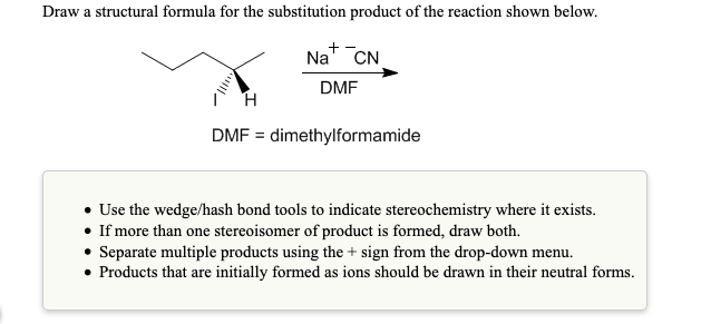 Solved Draw a structural formula for the substitution | Chegg.com