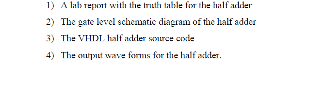 Solved Half Adder Design Using Vhdl Now That You Have