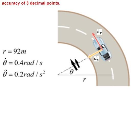 Solved A car is traveling along a circular path with a | Chegg.com