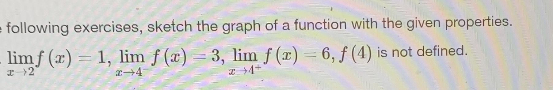 Solved following exercises, sketch the graph of a function | Chegg.com