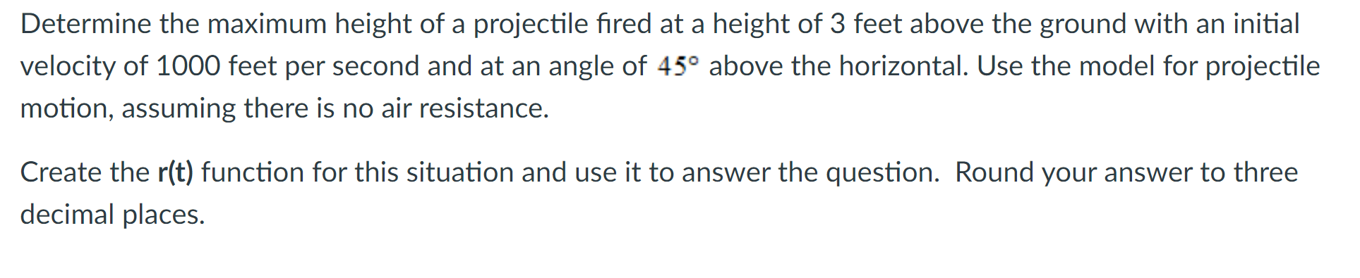 Solved Determine the maximum height of a projectile fired at | Chegg.com