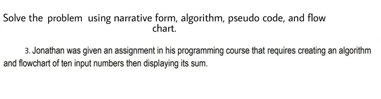 Solved Solve The Problem Using Narrative Form Algorithm 1267